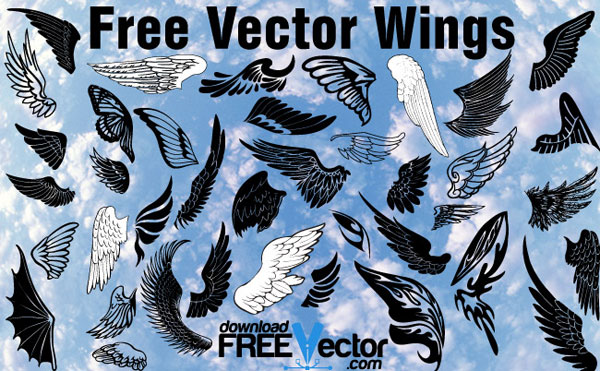 Free Wings Vector Illustrator Pack | Download Free Vector Art | Free ...