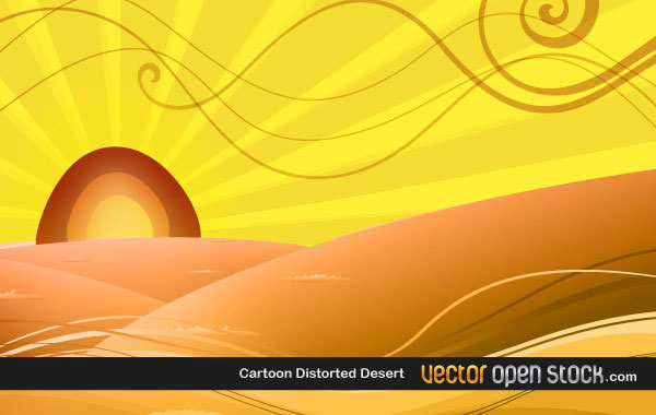 Vector Desert Sunset Scene | Download Free Vector Art | Free-Vectors