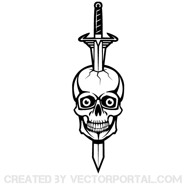 Stabbing Skulls with Knife Vector | Download Free Vector Art | Free-Vectors